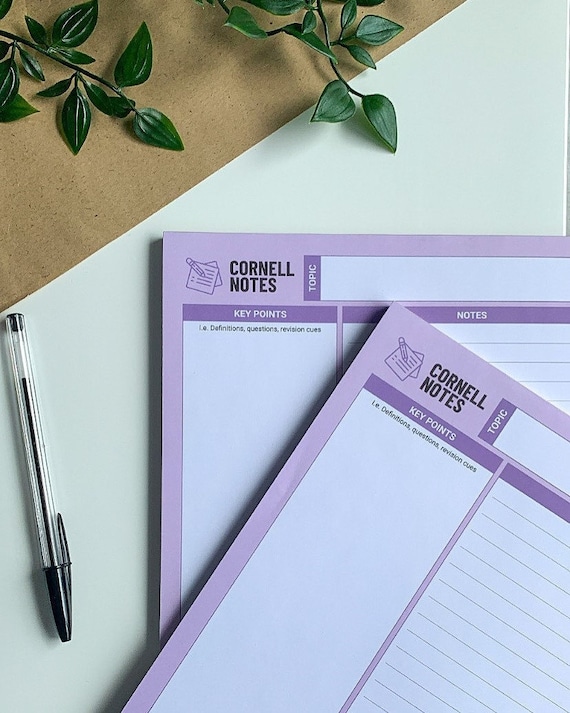 Cornell Notepad A4 Notepad Student Note Taking / Lecture - Etsy