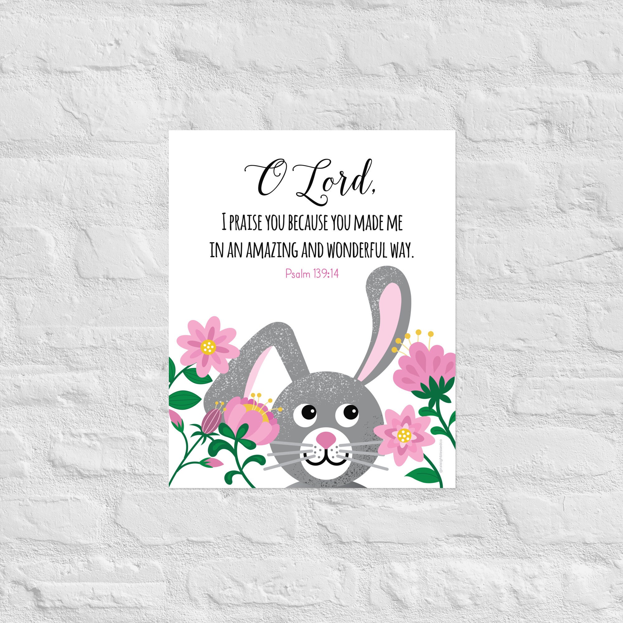 Kids Room Bible Verse, Bunny Art, Kids Room Wall Art, Animal, Kids Room ...