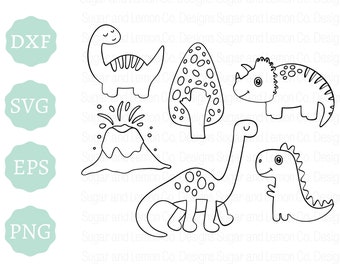 Dinosaur SVG Bundle, Cut File, Dino Clip Art, Dinosaur Clipart, Instant ...