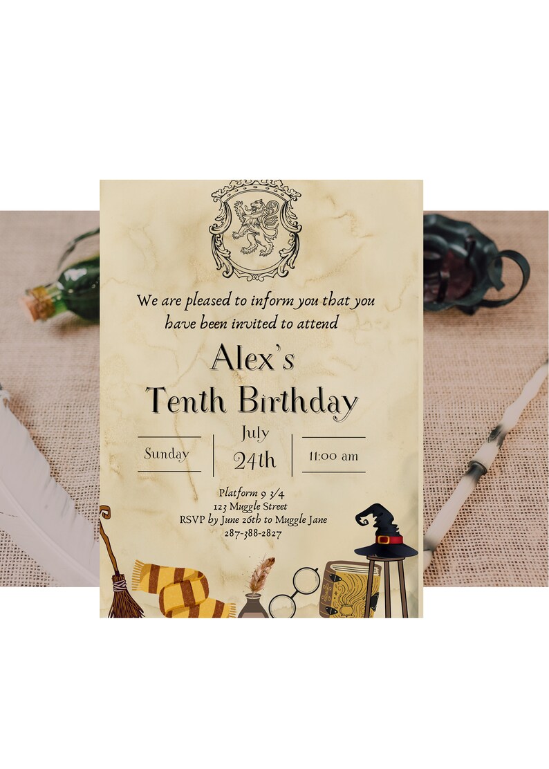 Wizard Birthday Party Invitation Wizard Invitation Template - Etsy