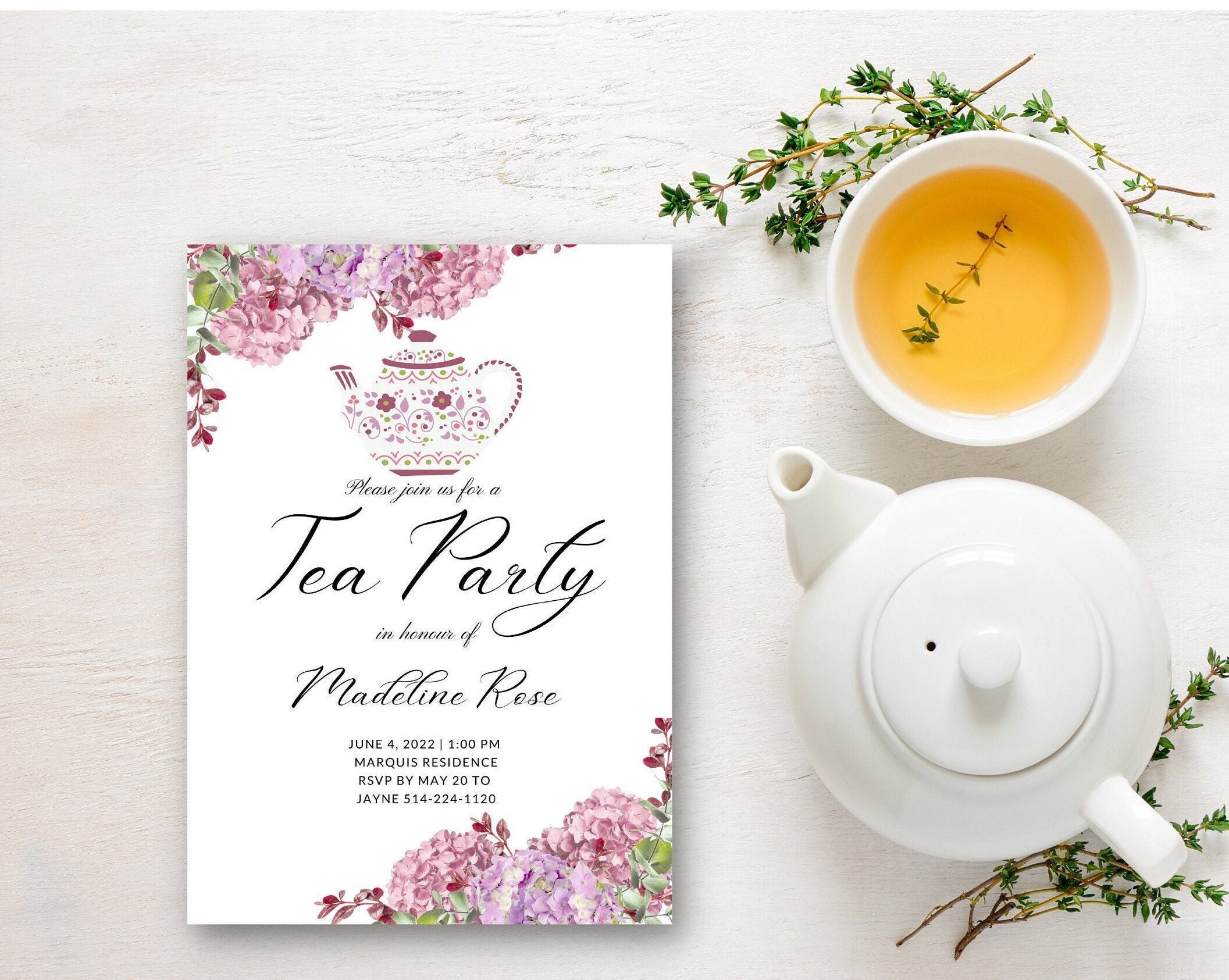 Tea Party Invitation Tea Party Template Birthday Party - Etsy