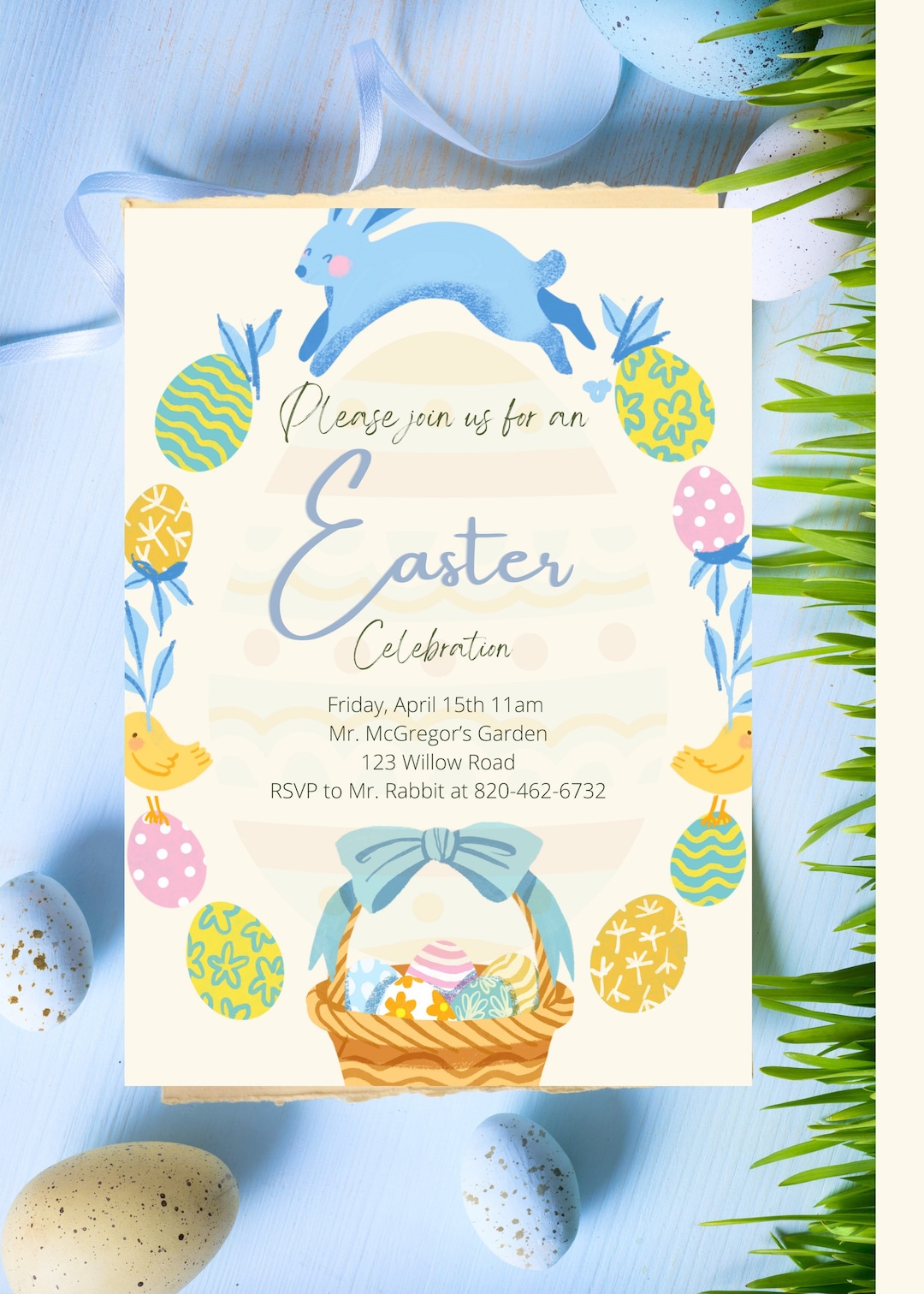 Easter Invitation Printable Easter Invite Template Editable - Etsy