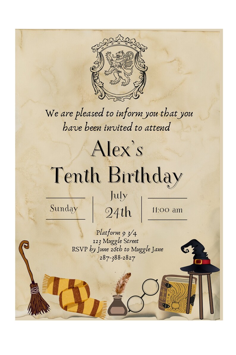 Wizard Birthday Party Invitation Wizard Invitation Template - Etsy