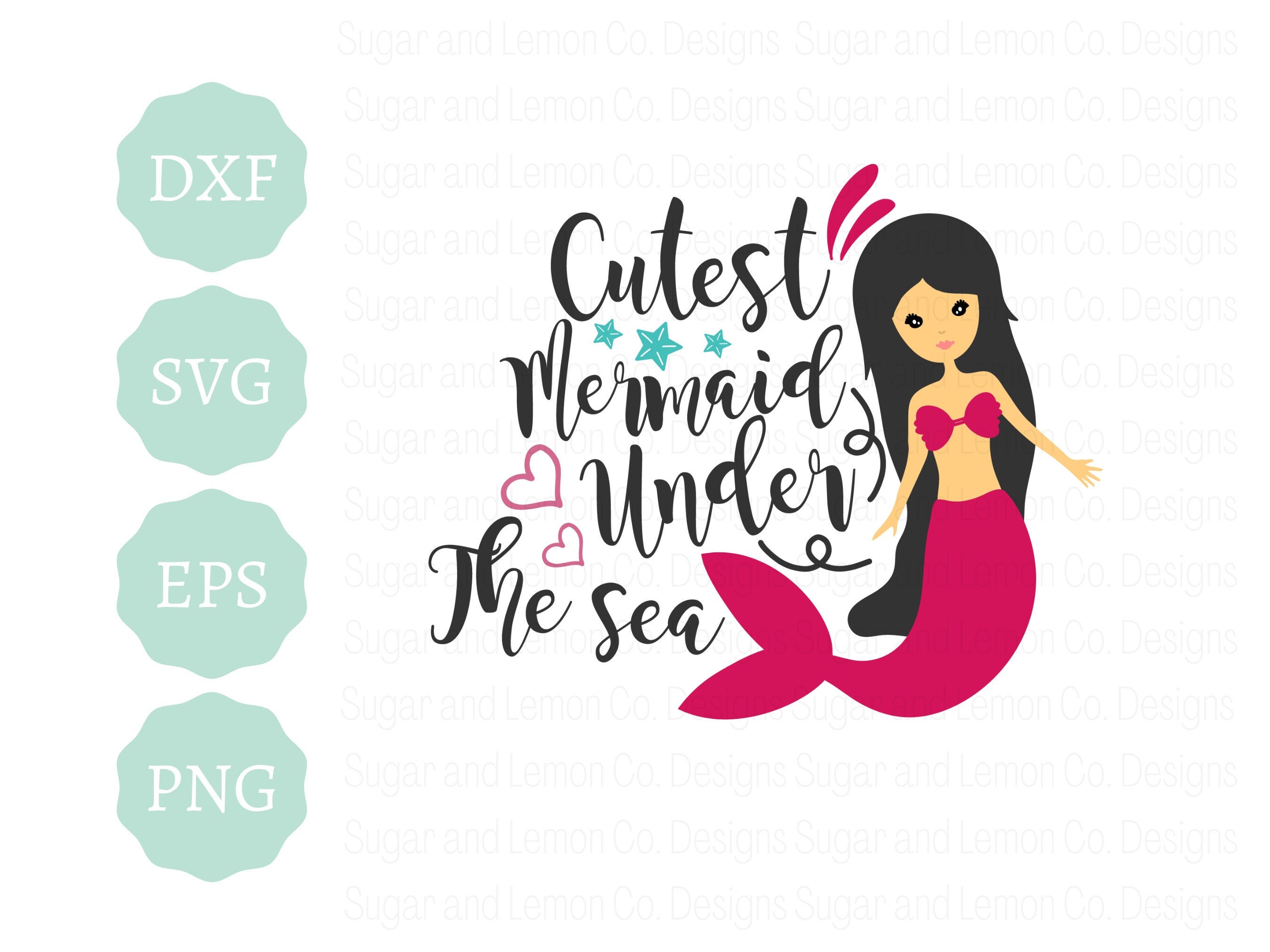 Mermaid SVG, Cutest Mermaid Under the Sea, Cut File, Instant Download ...