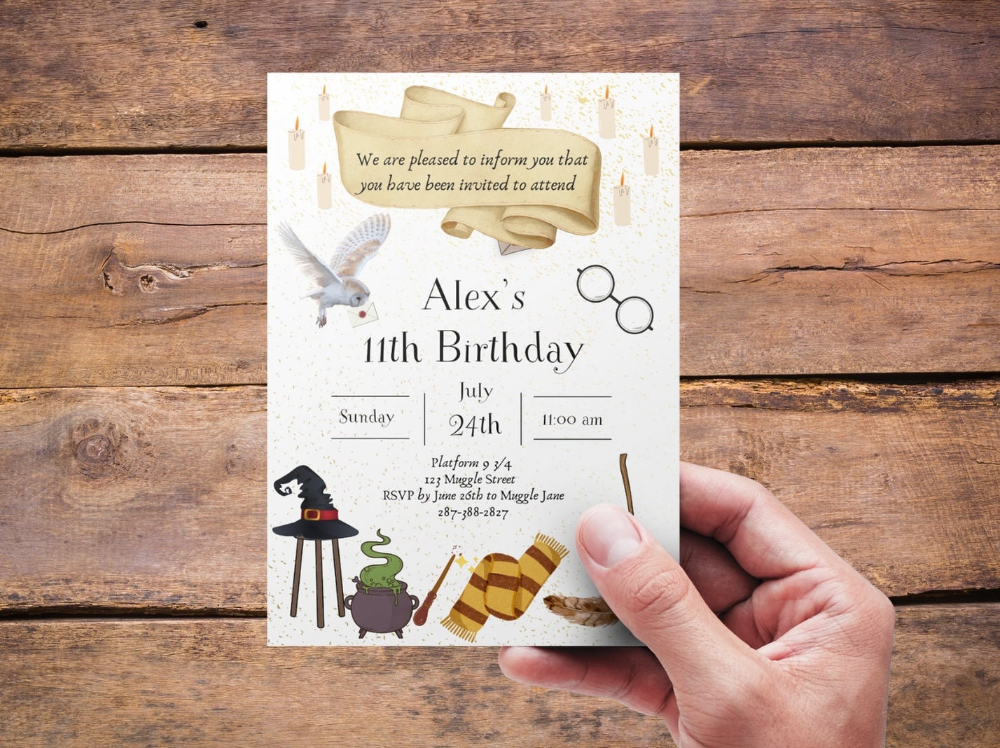 Wizard Birthday Party Invitation, Wizard Invitation Template, Editable ...