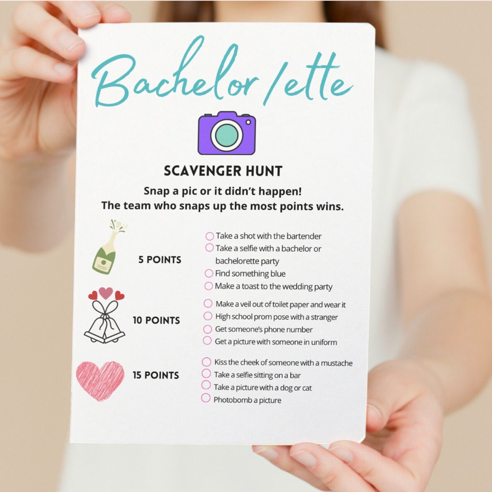 Editable Fun Bachelorette Scavenger Hunt, Printable Party Game, Instant ...