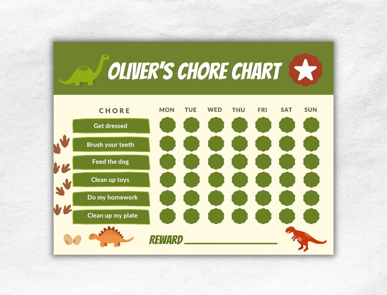 Printable Chore Chart, Editable Star Reward Chart, Routine Chart ...