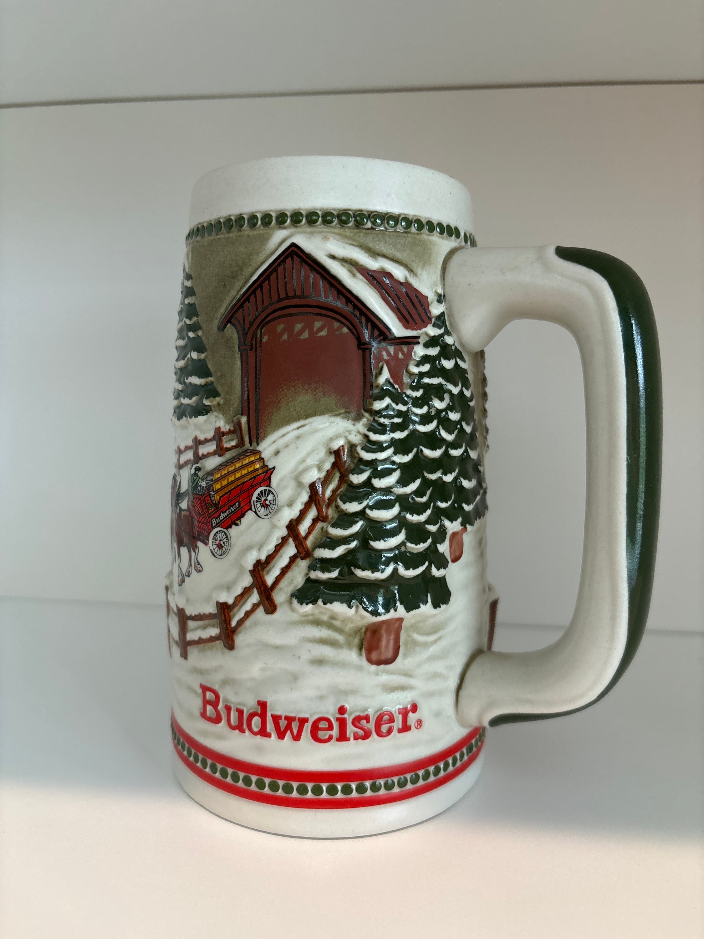 1980s Budweiser Holiday Beer Stein/mug - Etsy