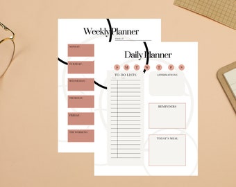 Digital and Printable, INSTANT DOWNLOAD, Daily and Weekly Planner ...
