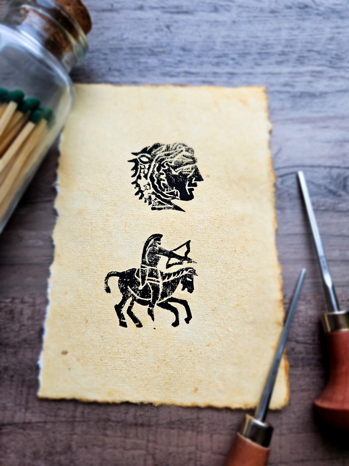 Scythian King Ateas Linocut Print 4x6, Block Print, Ancient Artwork ...