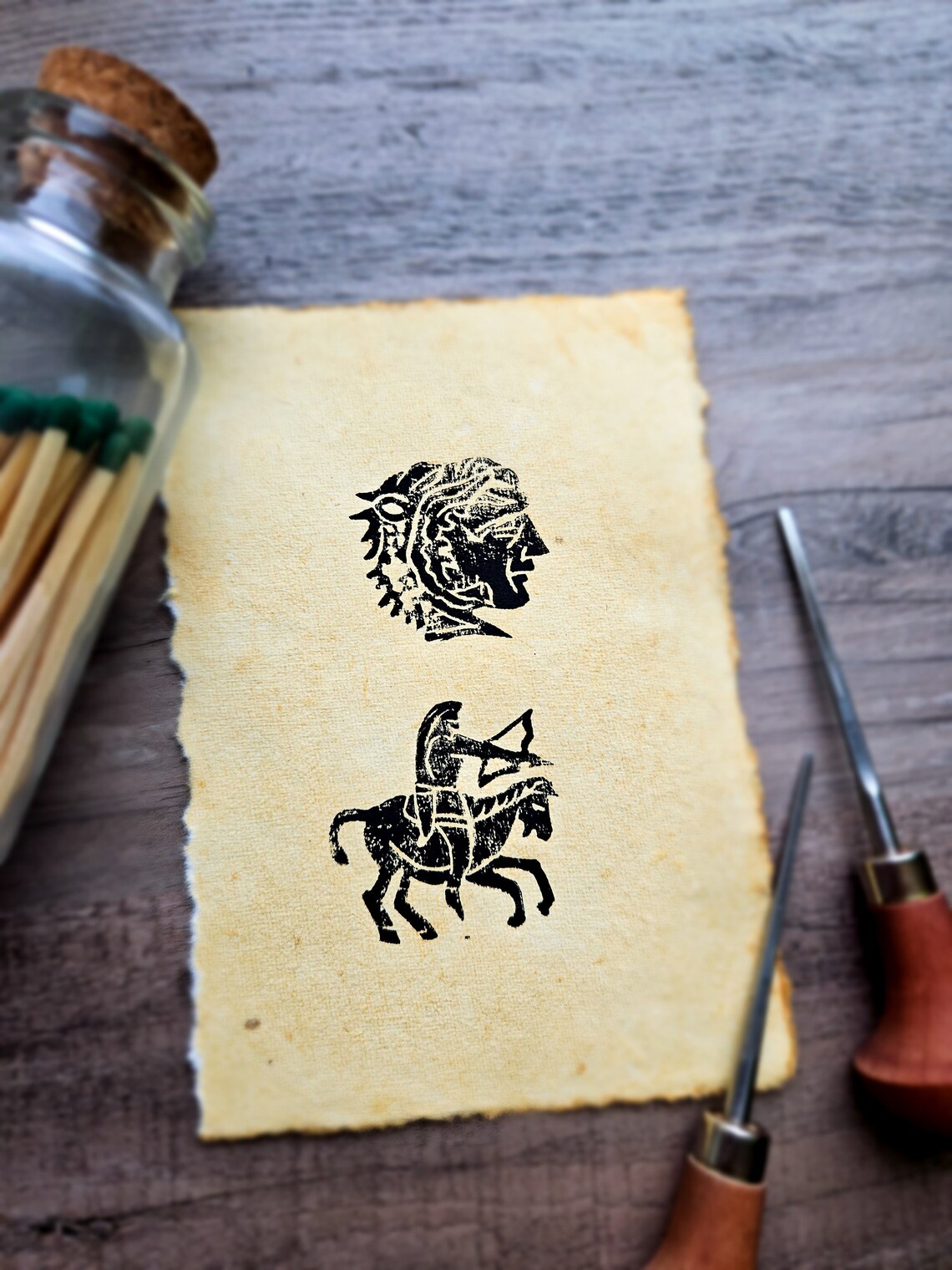 Scythian King Ateas Linocut Print 4x6, Block Print, Ancient Artwork ...