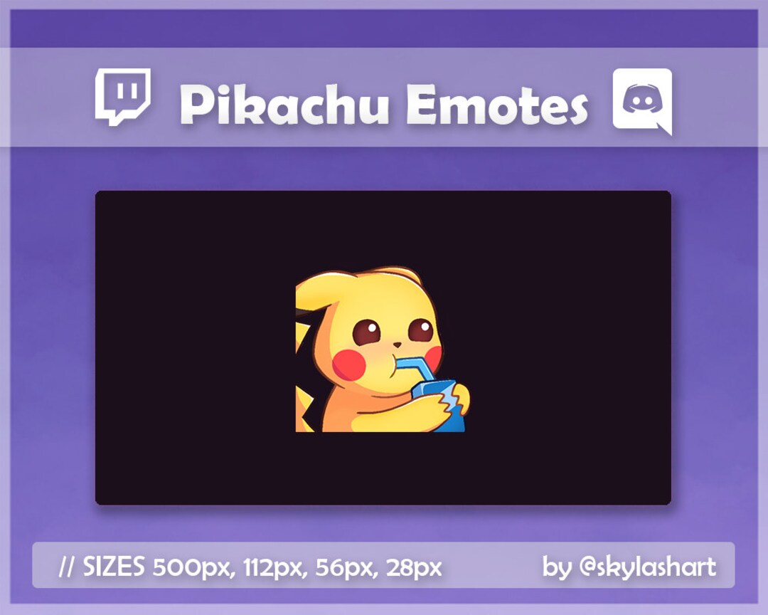 Pikachu Sip Pokemon Inspired Emote Anime, Manga, Cartoon, Gaming ...