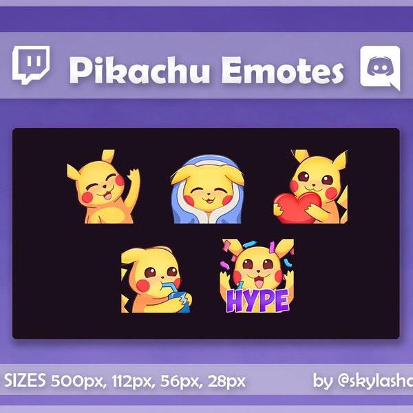 Pikachu Sip Emote - Etsy