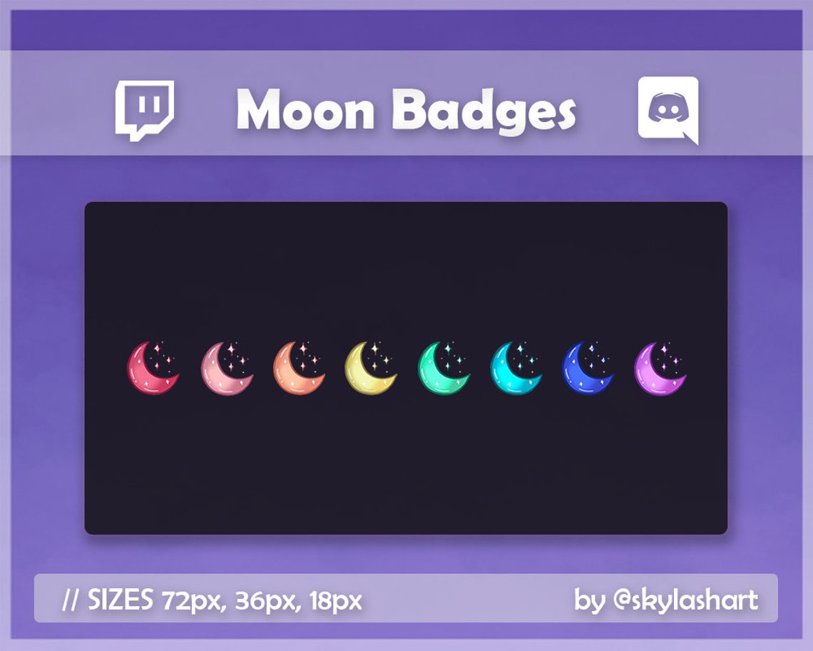 Moon Sub and Bit Badges for Twitch Moons Celestial - Etsy