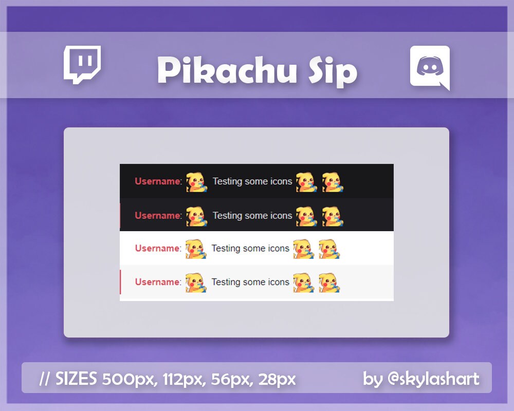 Pikachu Sip Pokemon Inspired Emote - Anime, Manga, Cartoon, Gaming ...