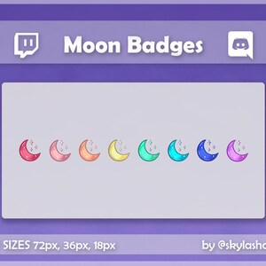 Moon Sub and Bit Badges for Twitch Moons Celestial - Etsy