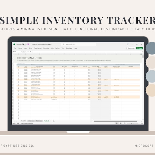 Inventory Management Sheet Inventory Tracker Small Business - Etsy