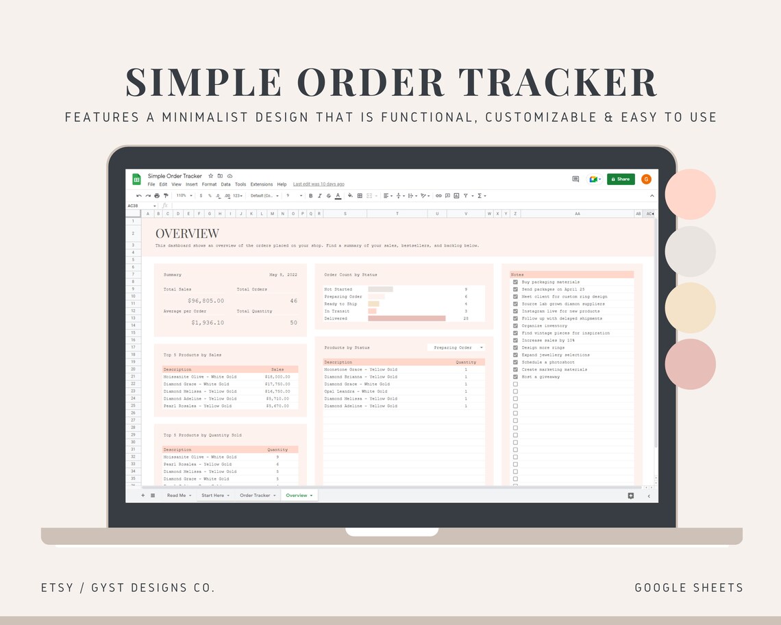 Simple Order Tracker Small Business Sales Tracker Order - Etsy Canada