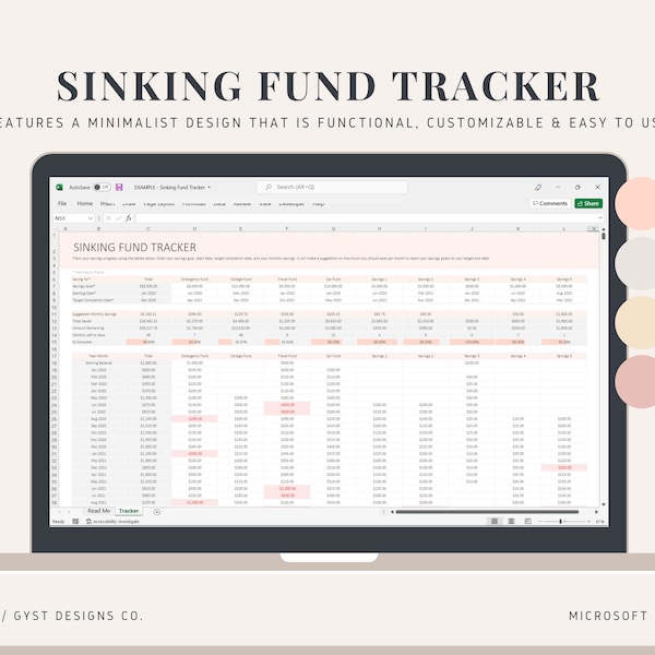Savings Tracker Excel - Etsy