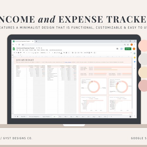 Google Sheets Personal Monthly Finance Digital Dashboard - Etsy