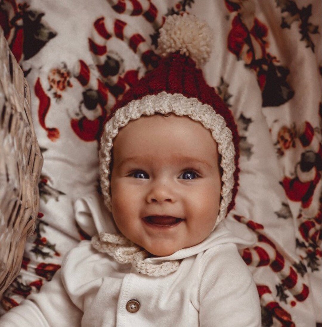 Handmade Crochet Santa Bobble Bonnet / Christmas Gender Neutral / Baby ...