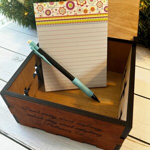 Engraved Christian Keepsake Box: Cherry or Cedar Wood Prayer Box (6x6x4 ...