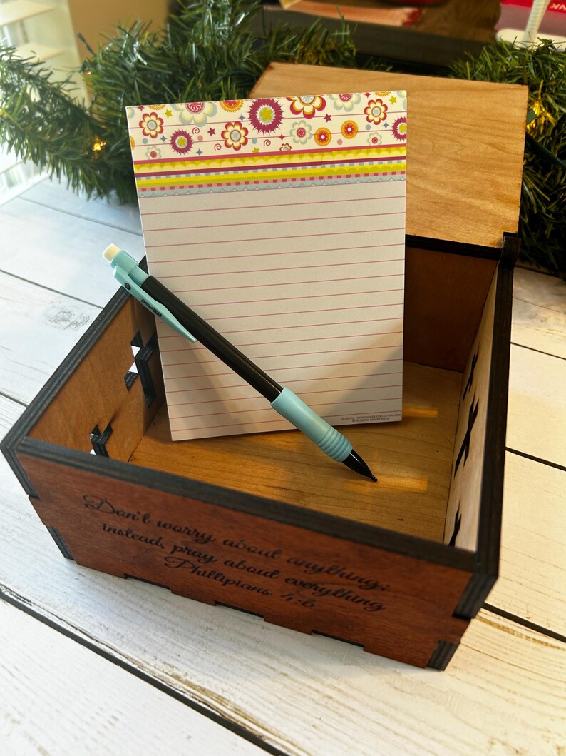 Engraved Christian Keepsake Box: Cherry or Cedar Wood Prayer Box (6x6x4 ...