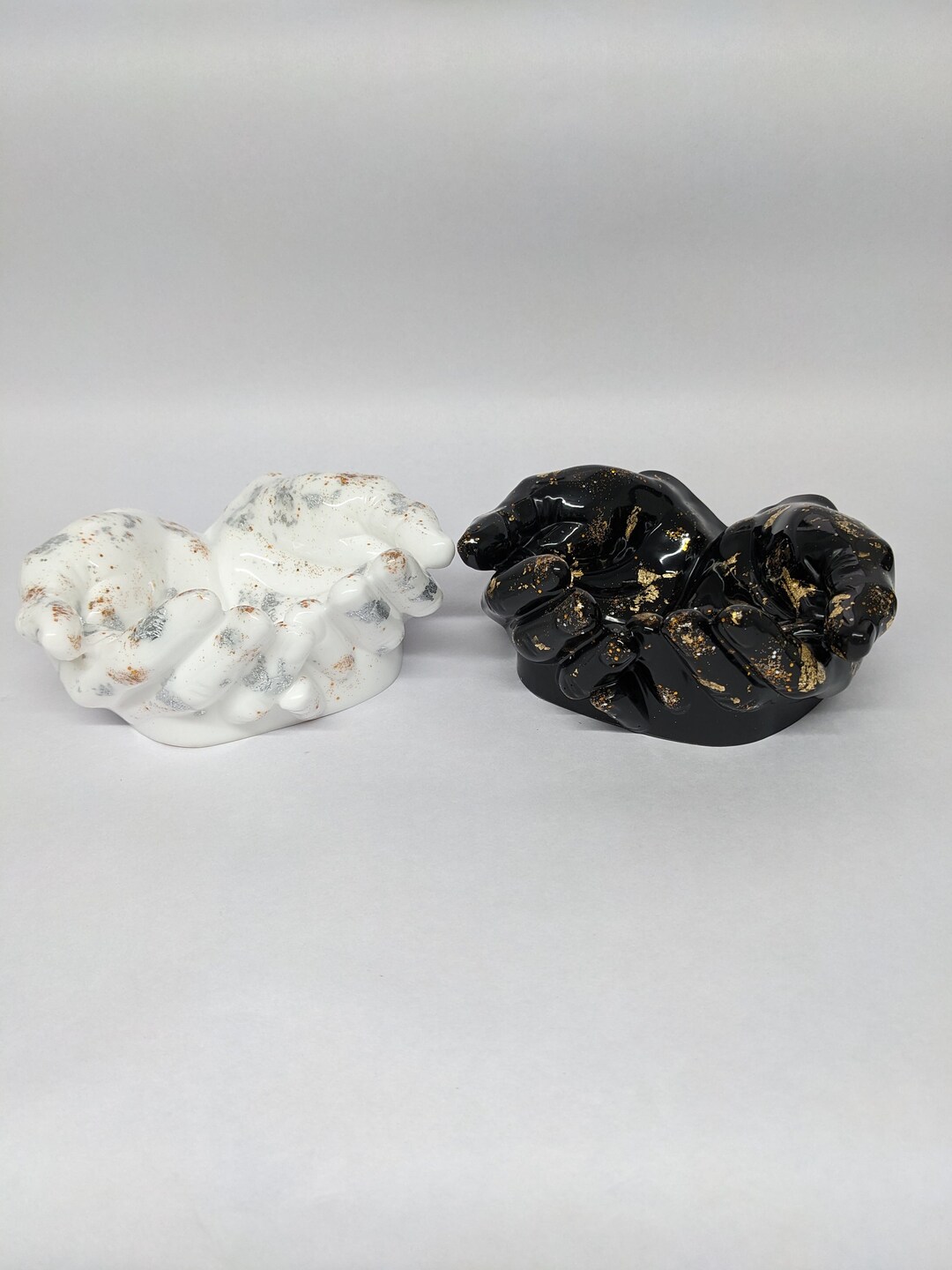 Cupped Hands Bowl | Decorative Bowl | Key Bowl in White With Glitter ...