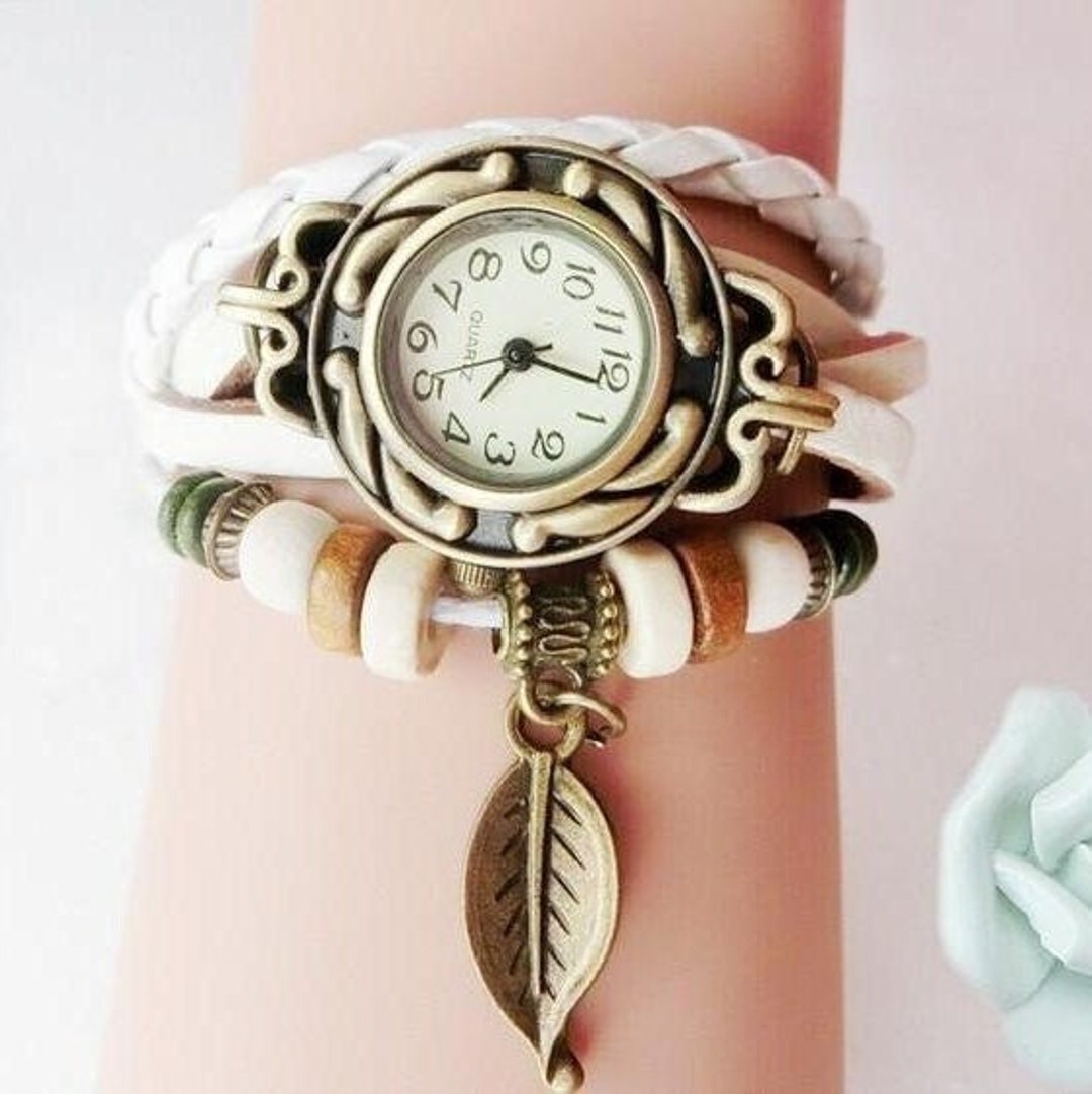 Boho Women's Genuine Leather Wristwatch - Etsy
