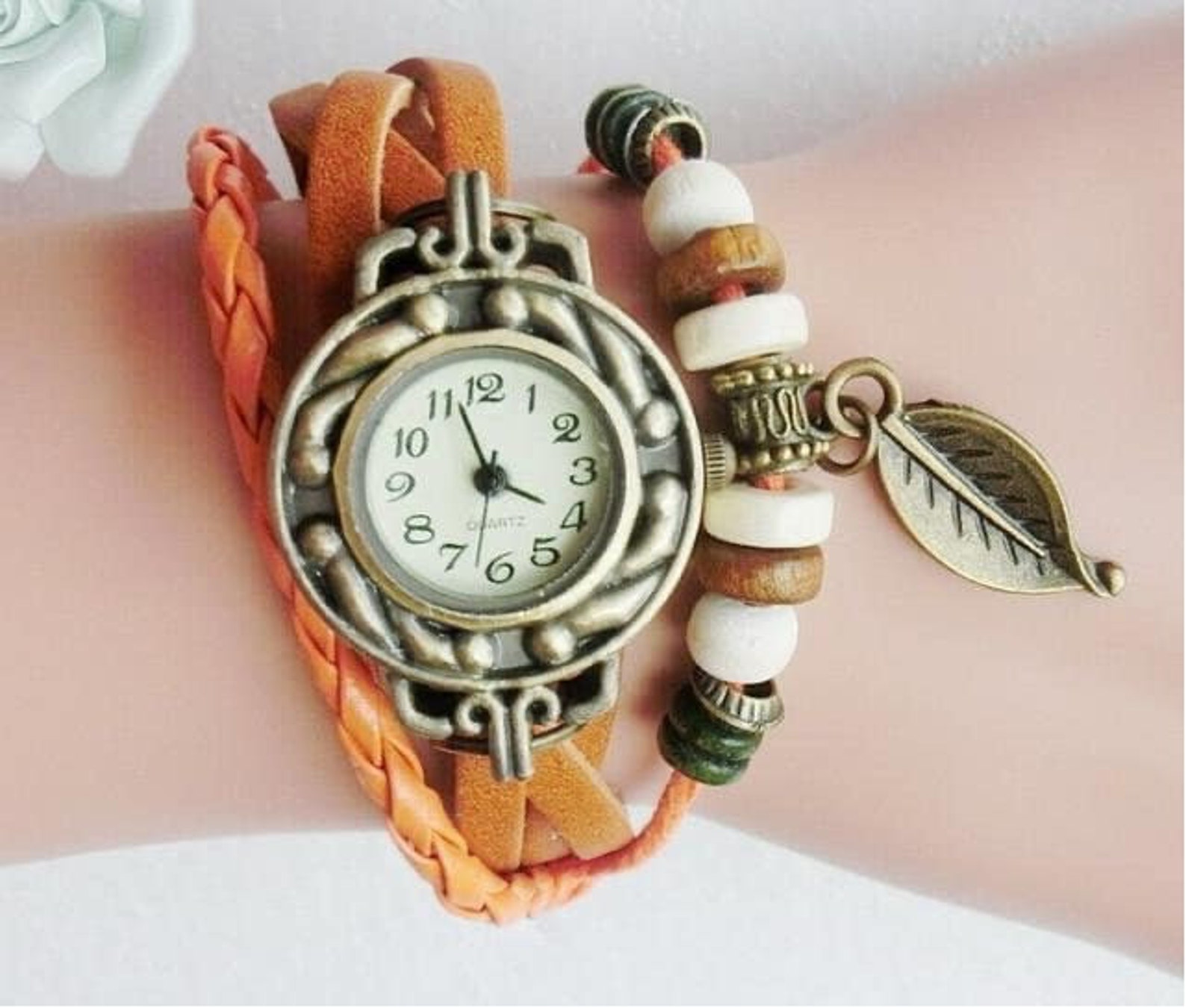 Boho Women's Genuine Leather Wristwatch - Etsy