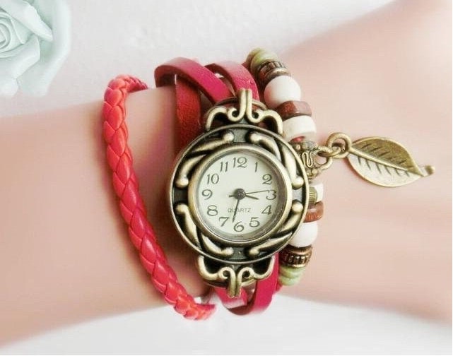 Boho Women's Genuine Leather Wristwatch - Etsy