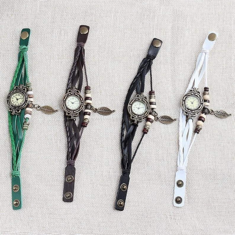 Boho Women's Genuine Leather Wristwatch - Etsy