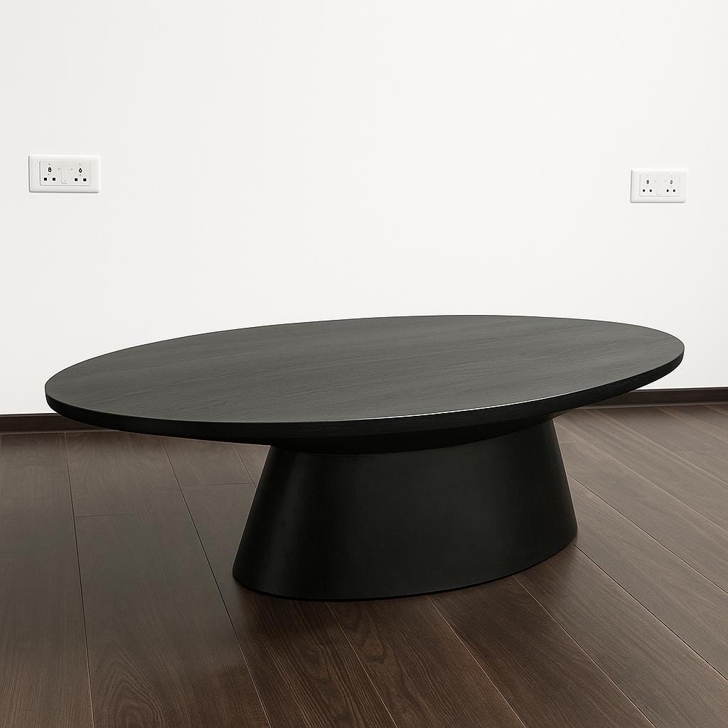 Modern Matte Black Round Coffee Table - Etsy