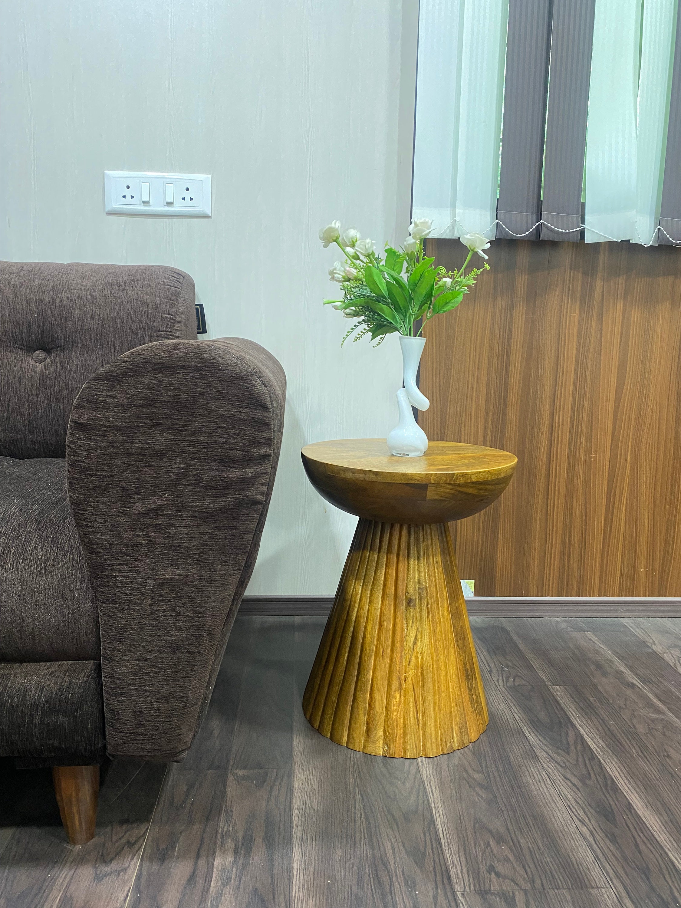 Wood Carved Side Table Wood Corner Table Wood End Table - Etsy