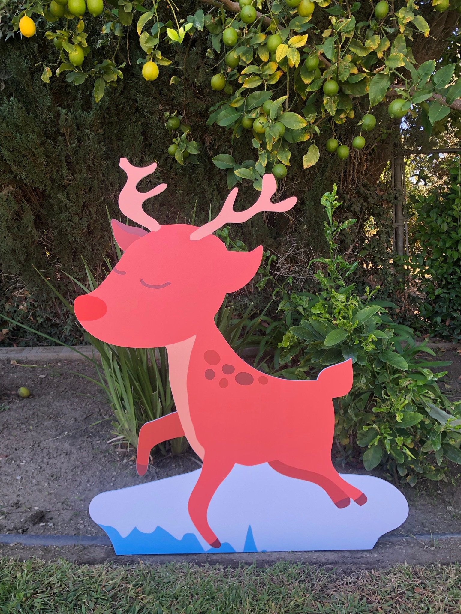 Santa's Sleigh and Flying Reindeer Yard and Lawn Decorations. Includes ...