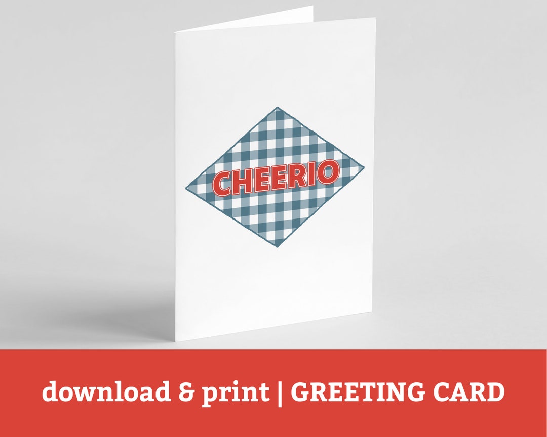 CHEERIO Greeting Card Download & Print - Etsy