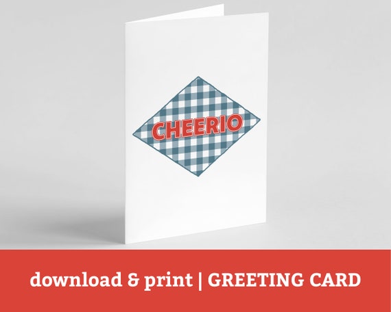 CHEERIO Greeting Card Download & Print | Etsy