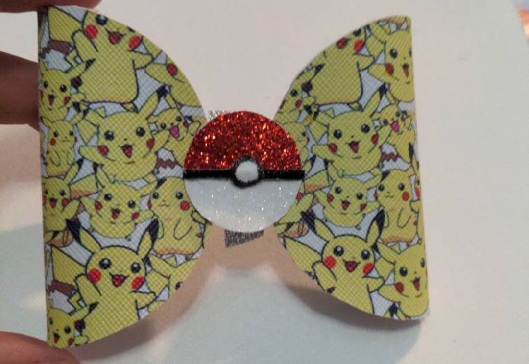 Pokémon Inspired Hair Bow With Pokeball Center Clip Hair Tie - Etsy