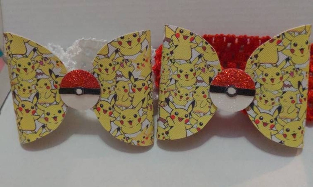 Pokémon Inspired Hair Bow With Pokeball Center, Clip, Hair Tie or ...