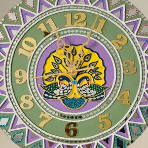 Handcrafted Lippan Art Wall Clock Peacock Design - Etsy