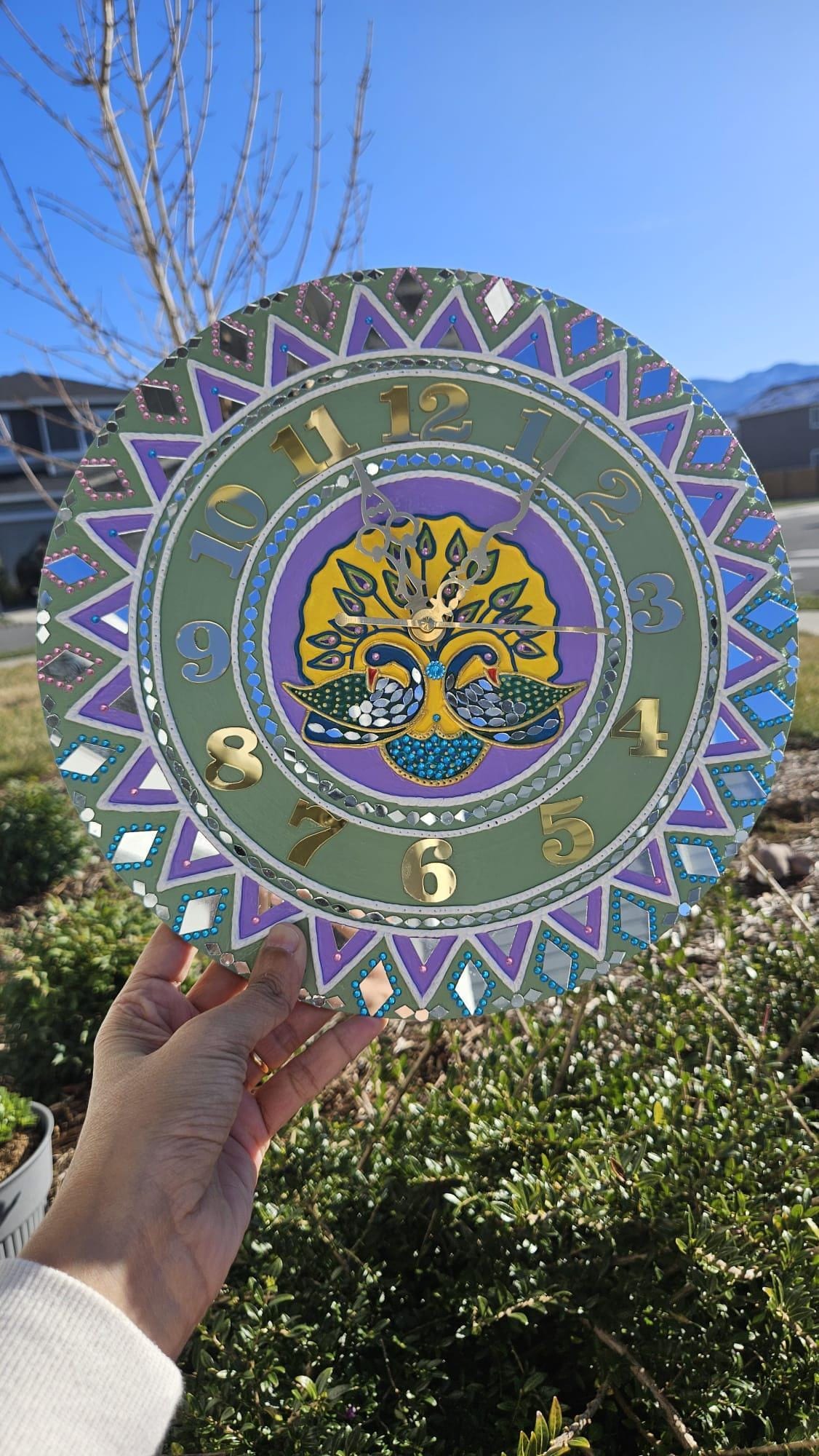 Handcrafted Lippan Art Wall Clock Peacock Design - Etsy