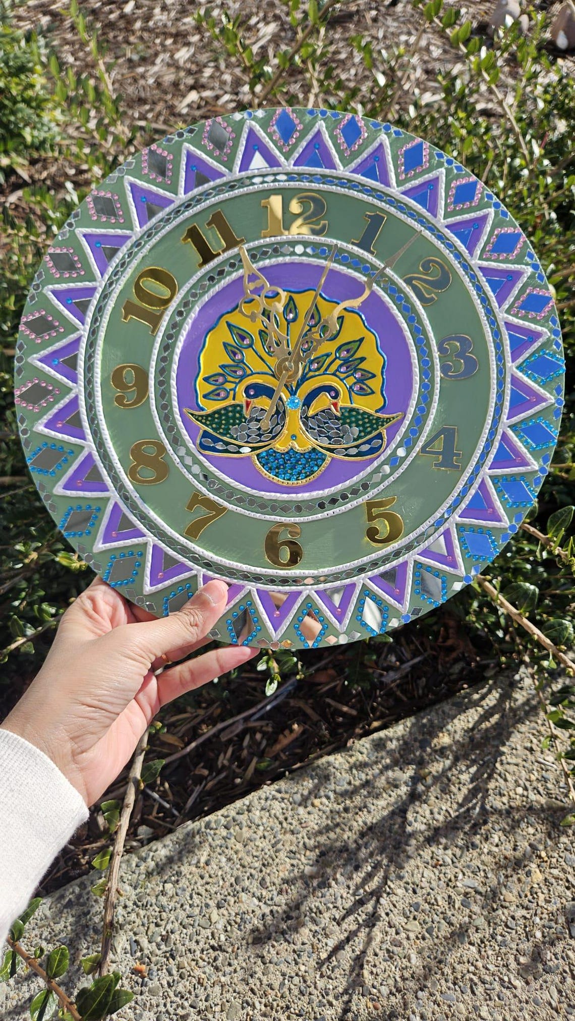 Handcrafted Lippan Art Wall Clock Peacock Design - Etsy