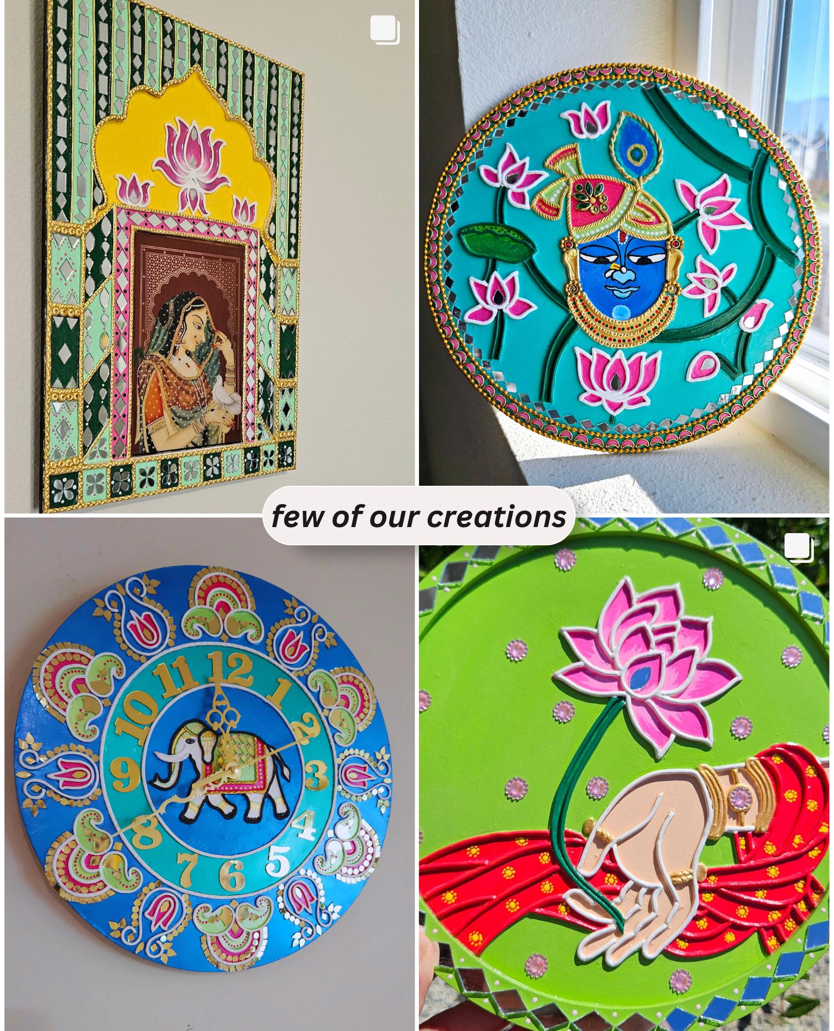 Shrinathji Lippan Art, Krishna Wall Art, Handmade Lippan Art, Lippan ...