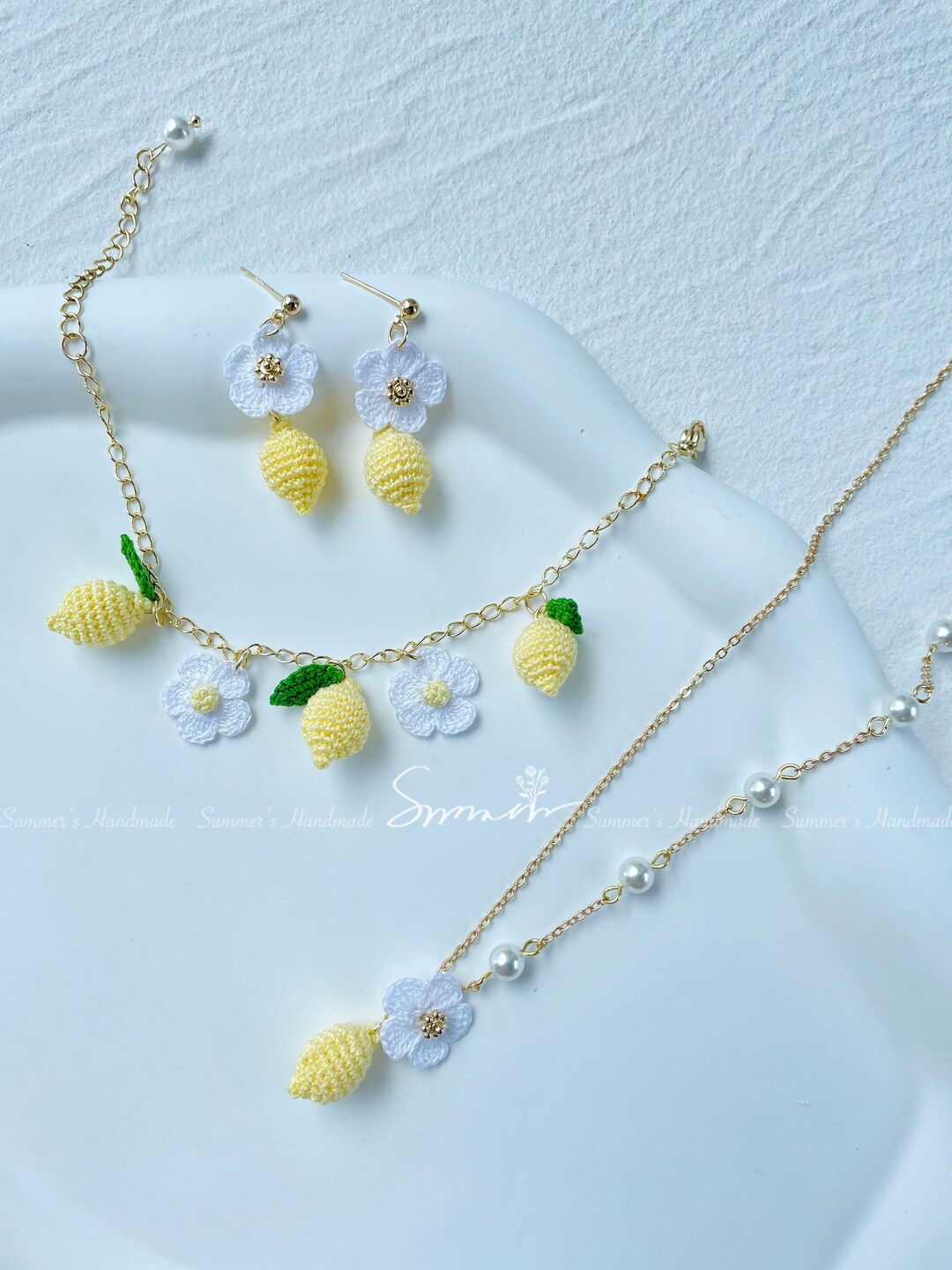 Crochet Lemon Earrings/bracelets/necklaces - Etsy