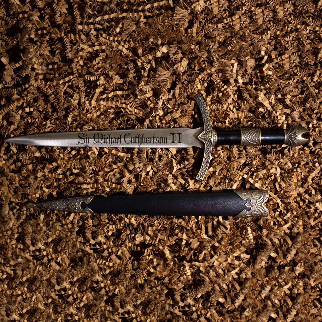 Personalized Medieval Dagger, Custom Dagger, Laser Engraved Medieval ...