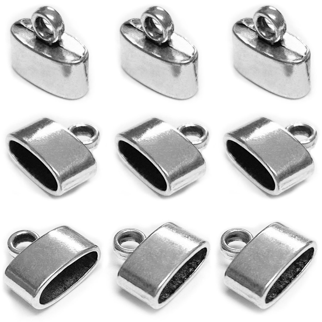 Flat Silver Cord End Cap for Jewelry Making, Kumihimo End Cap Finding ...