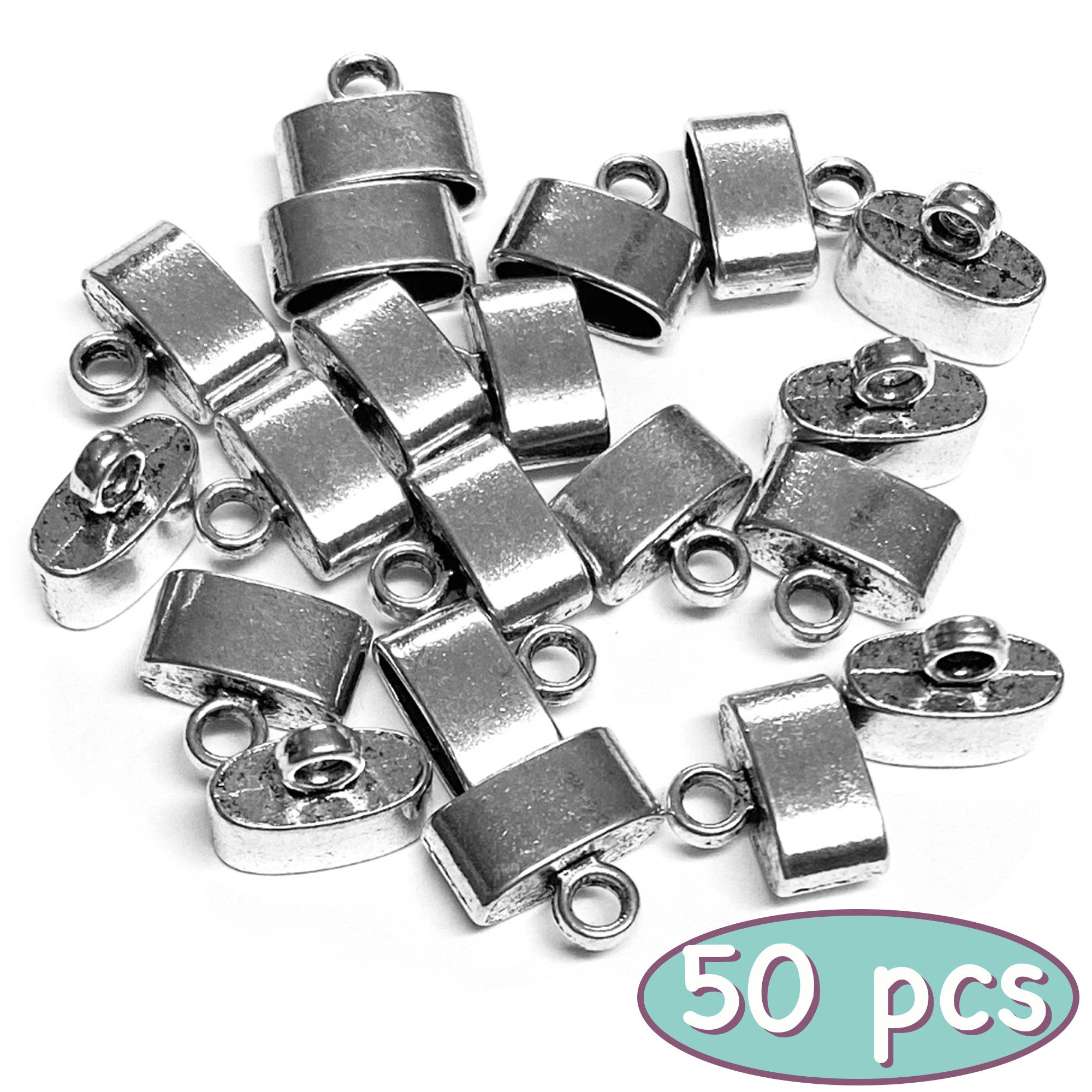 Flat Silver Cord End Cap for Jewelry Making, Kumihimo End Cap Finding ...