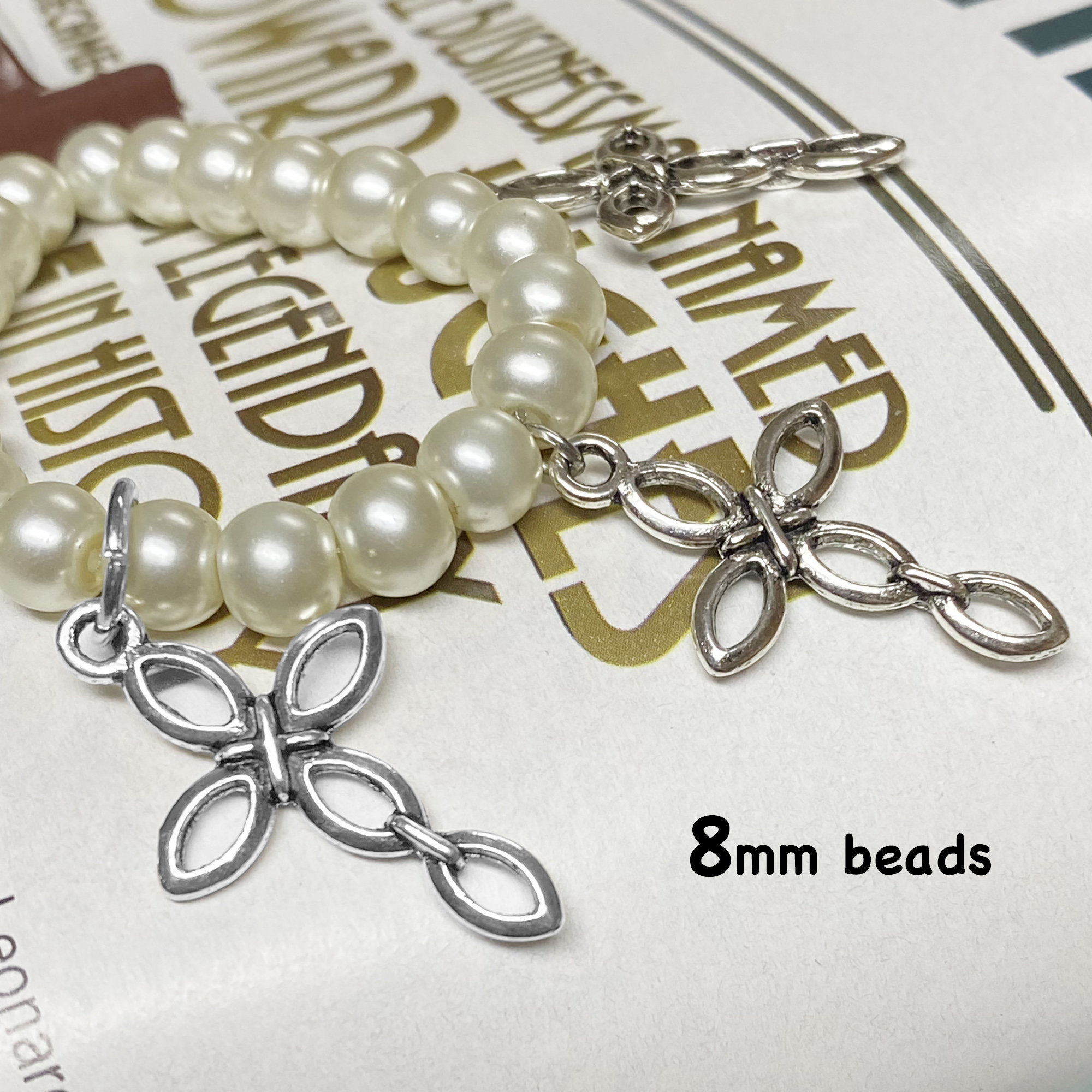 Silver Small Crosses Mini Cross Charms Cross Beads for Bracelets Craft ...