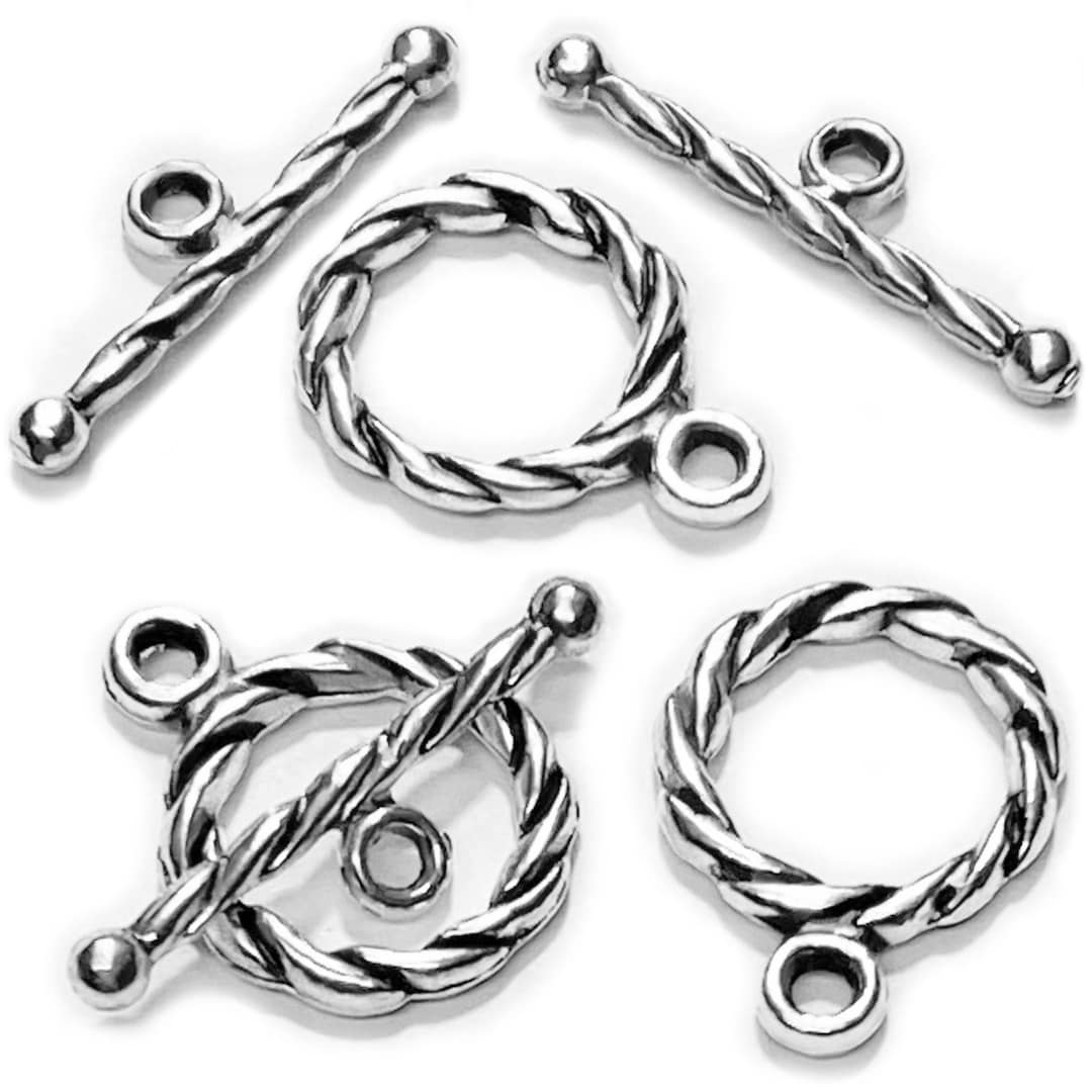 Twisted Toggle Jewelry clasps Silver Necklace Toggle Clasp for Jewelry ...