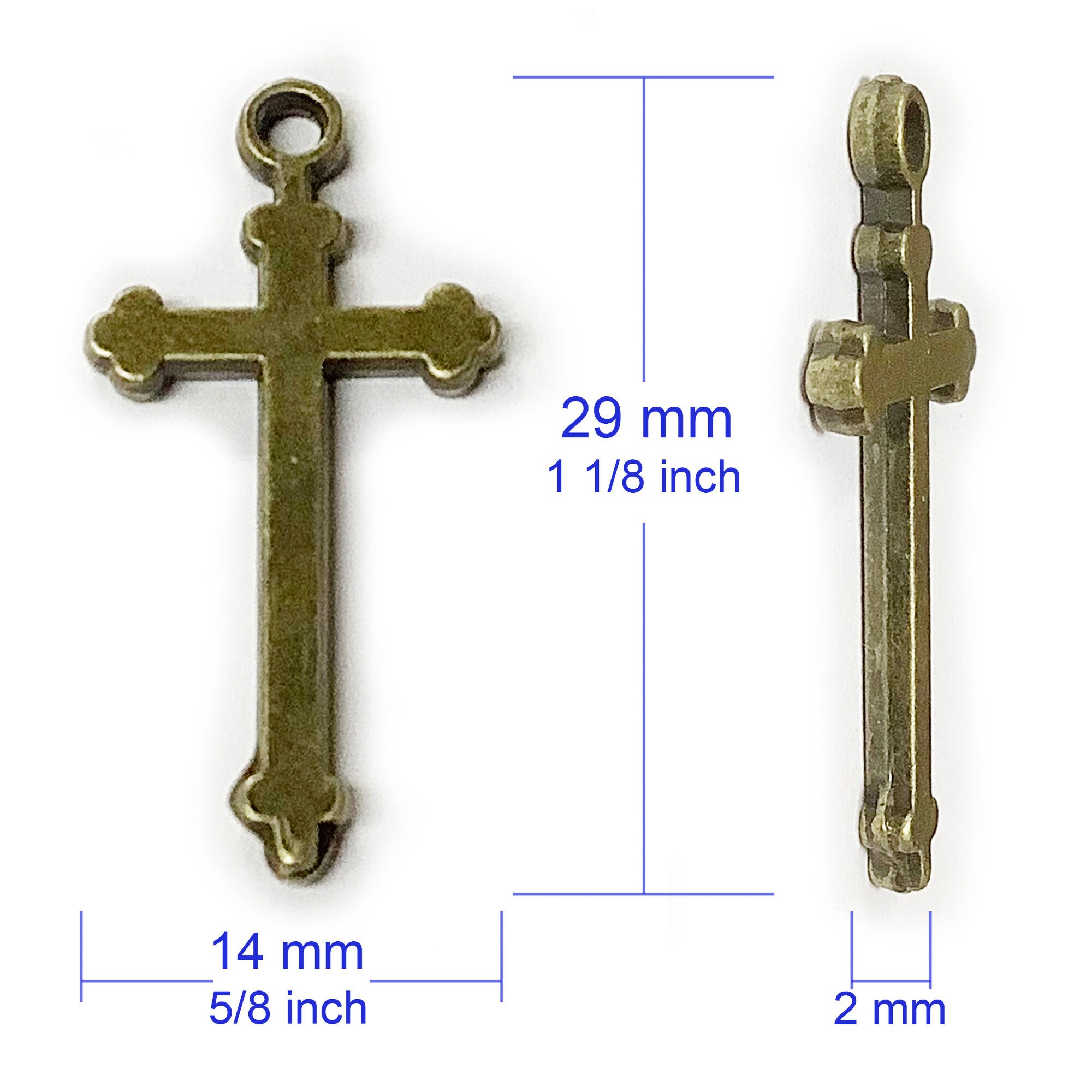 Silver Small Crosses Mini Cross Charms Beads Cross Pendants for Jewelry ...